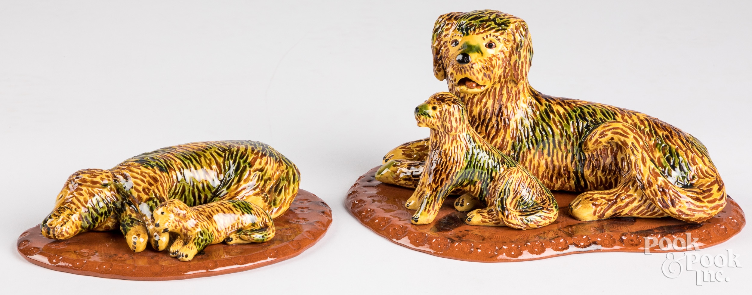 Lester Breininger | Two Lester Breininger redware dogs | MutualArt