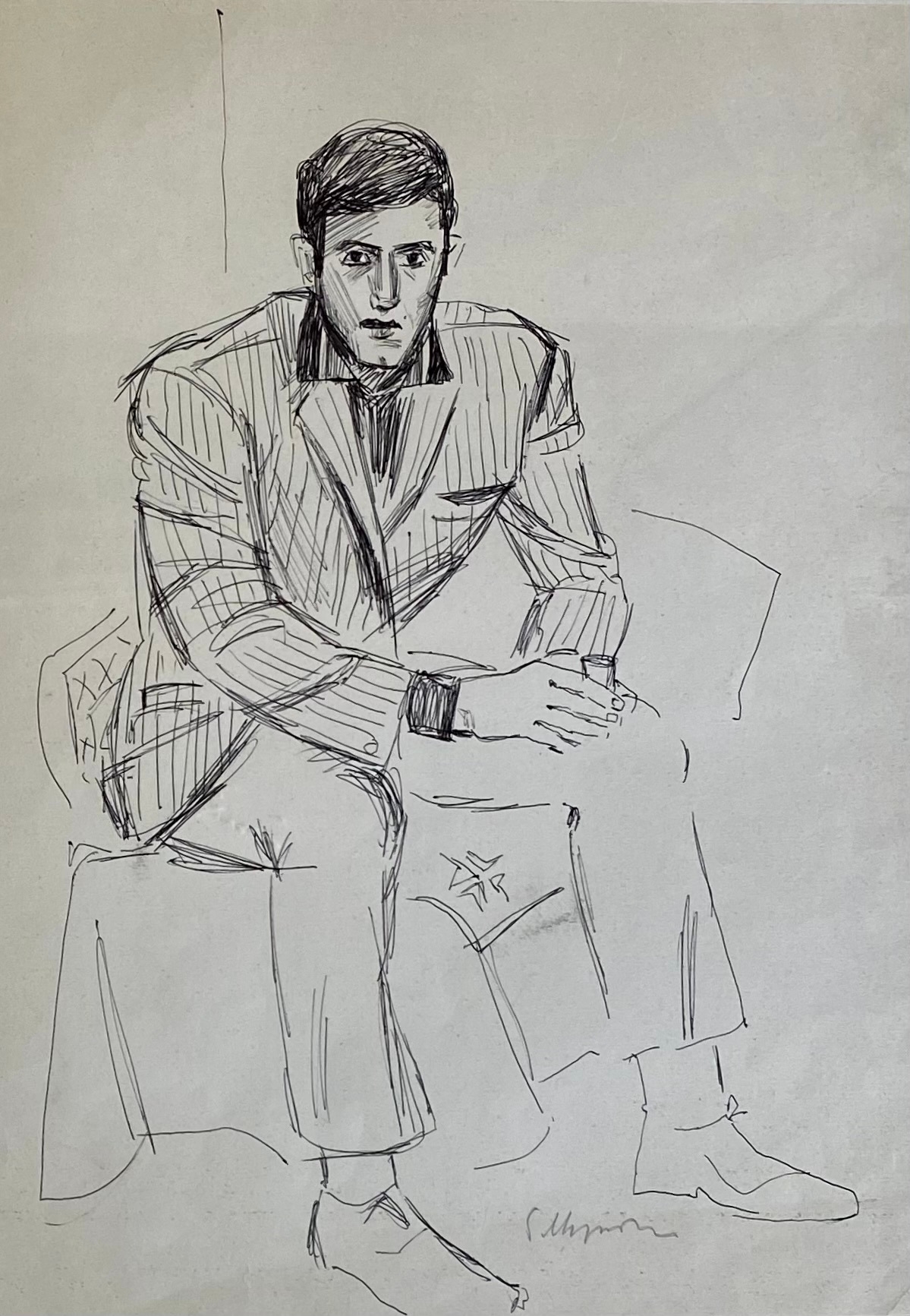 Yannis Migadis | Two drawings (1959) | MutualArt