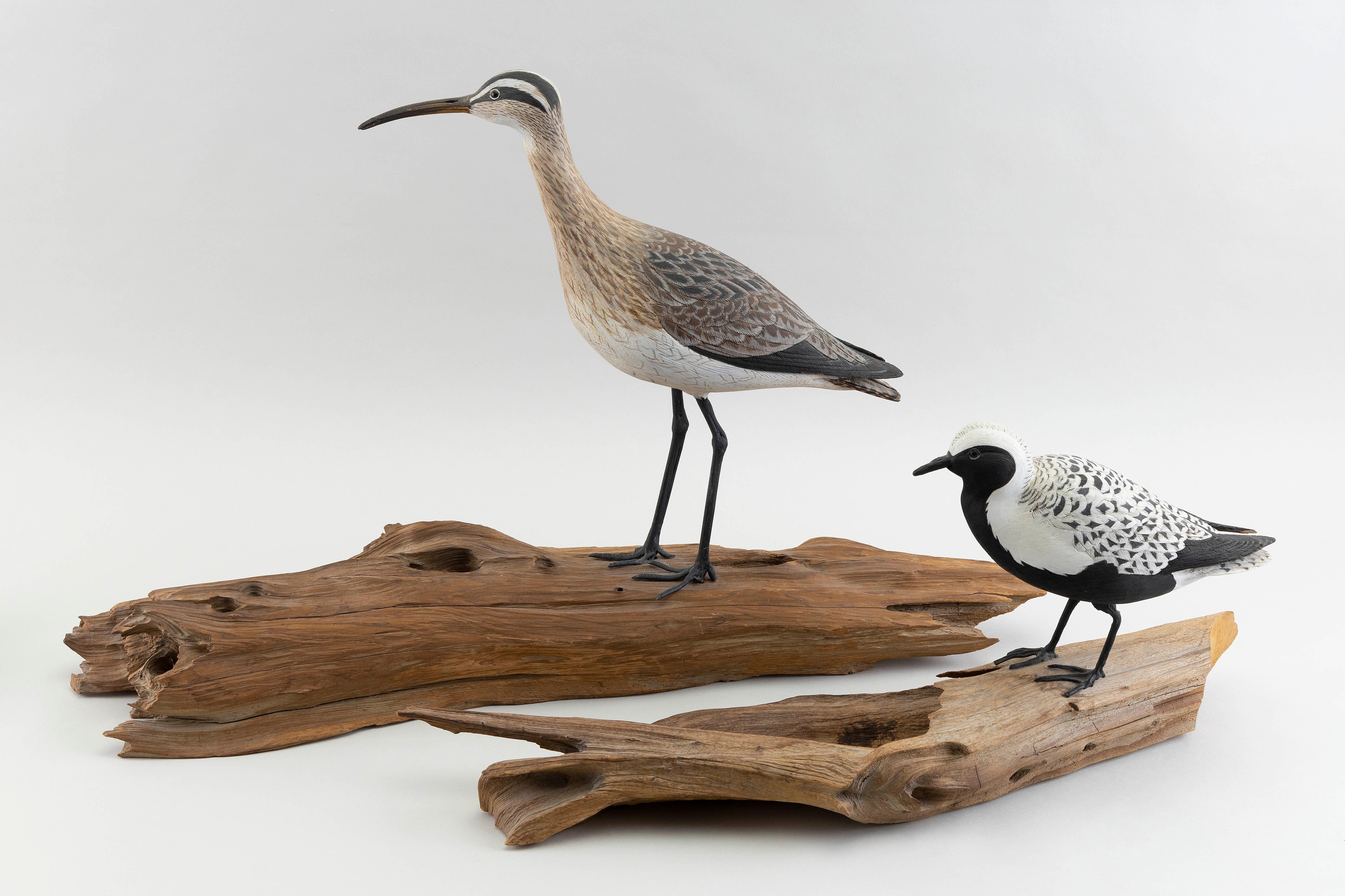 PAUL W. CASSON | TWO PAUL W. CASSON DECORATIVE LIFE-SIZE BIRD CARVINGS ...