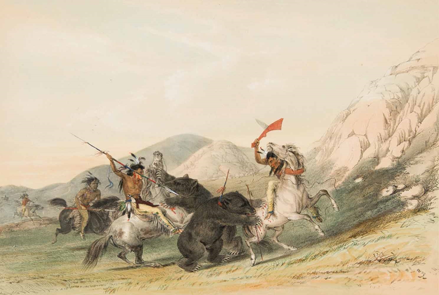 George Catlin | Collection of 6 colored lithographs | MutualArt