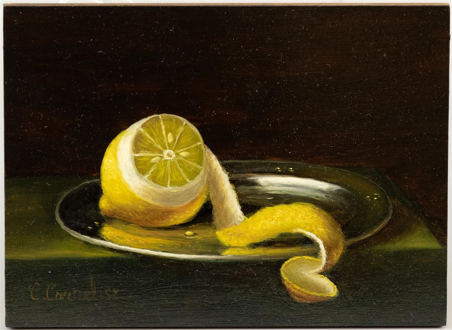 Cornelis de Wit | Stilleven met citroen op tinnen schotel | MutualArt