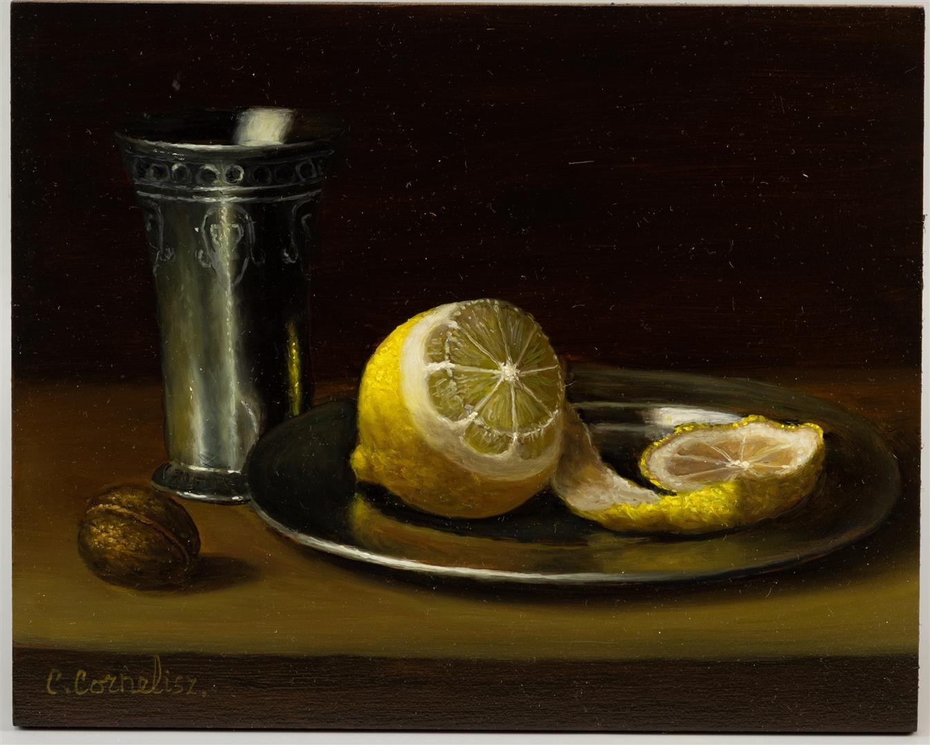 Cornelis de Wit | Stilleven met roemer en citroen op tinnen schotel | MutualArt