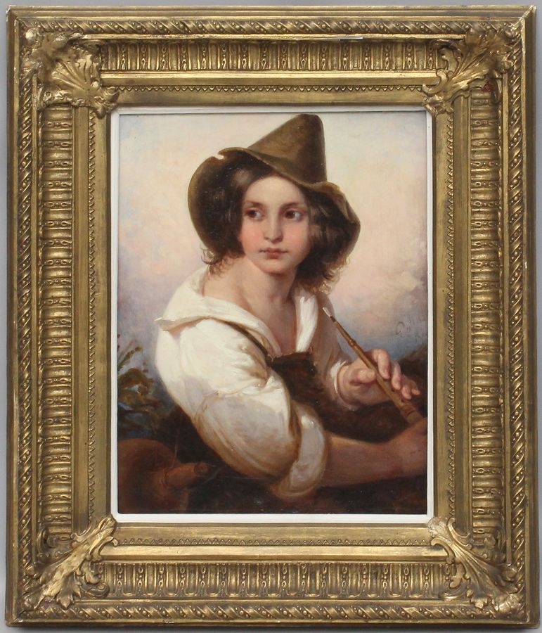 Leopold Pollak | Kleiner italienischer Hirte mit Flöte (19) | MutualArt