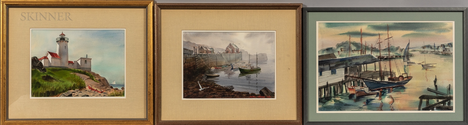 Martin R. Ahearn | Three Framed Watercolors: Martin Ahearn (American ...