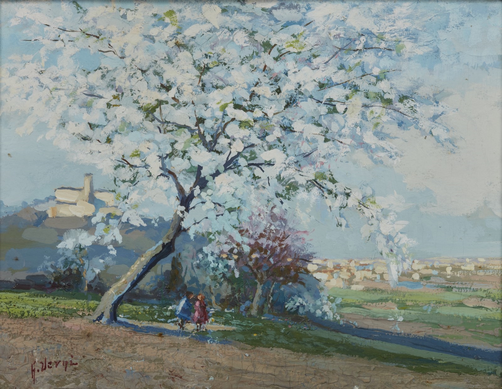 Arturo Verni | Landscape with characters. | MutualArt