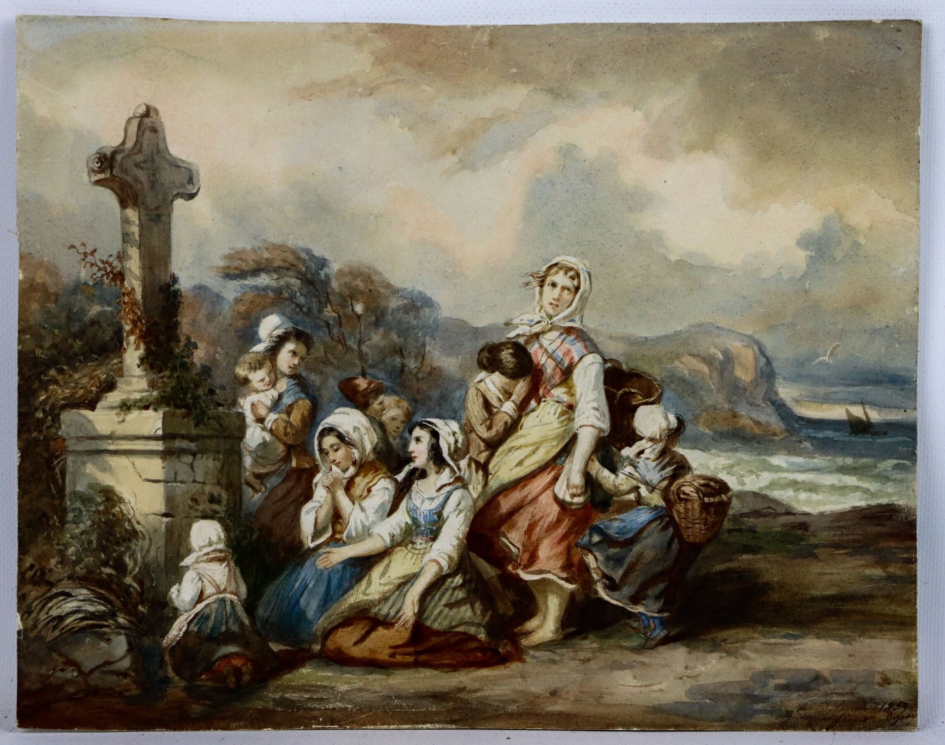 Auguste Delacroix | Le calvaire au bord de l'océan (1859) | MutualArt