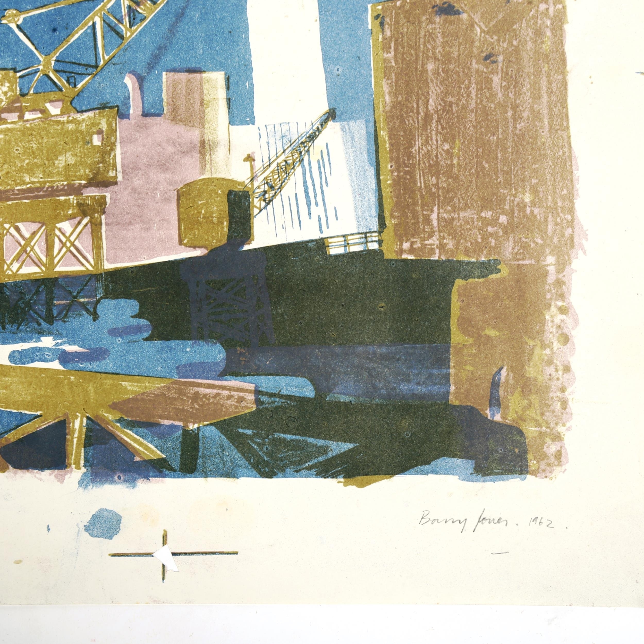 Barry Jones | a lithograph print of a dockyard scene (1962) | MutualArt