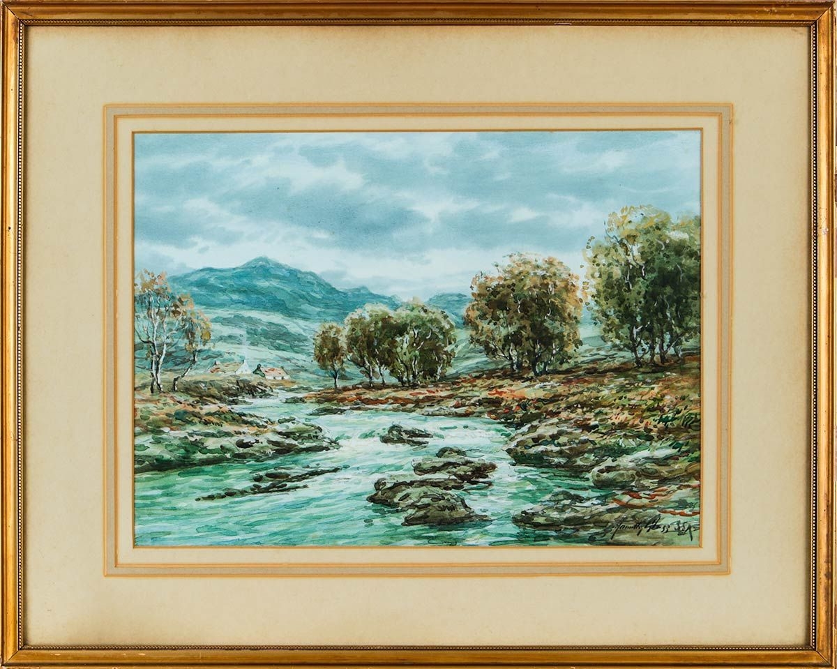 John Hamilton Glass | COTTAGES BY A RIVER | MutualArt