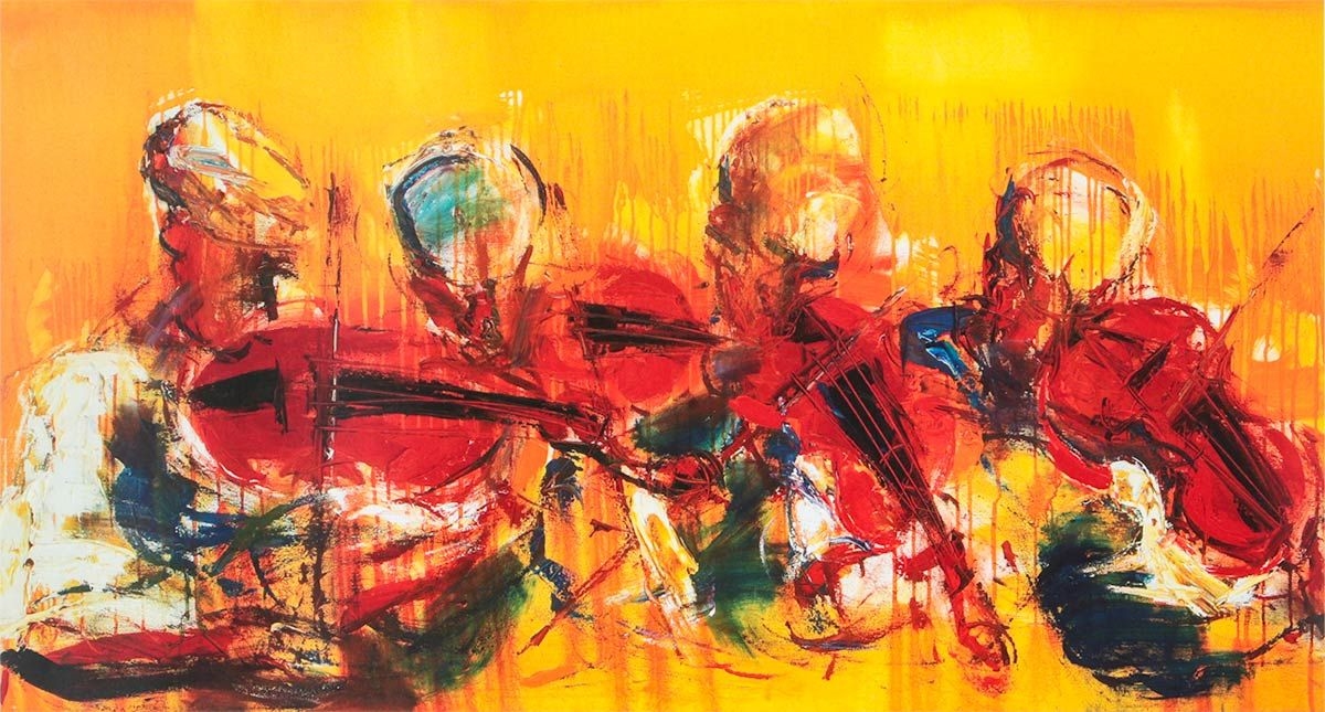 John Brian Vallely | THE FOUR RED FIDDLES | MutualArt