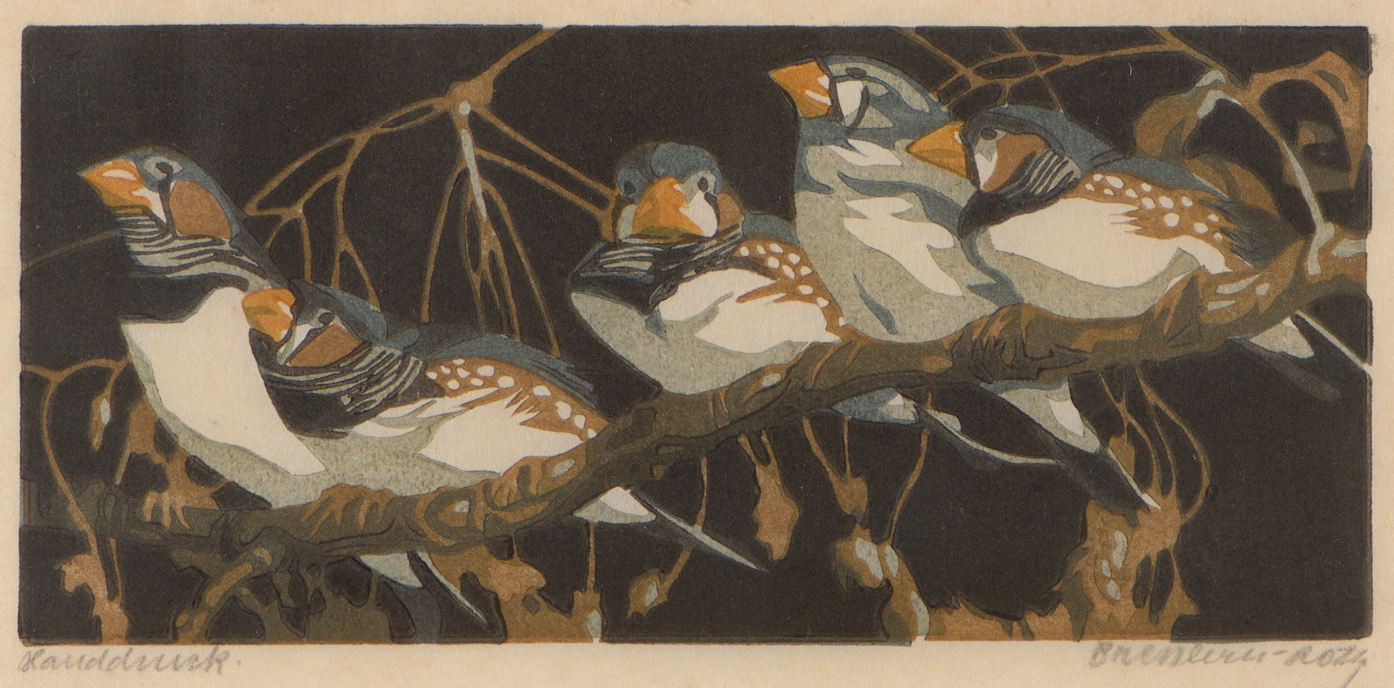 Norbertine von Bresslern-Roth | Zebera Finches (1922) | MutualArt