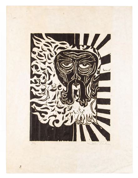 John Nelson | Image depicts a back and white bearded entity with cloud ...