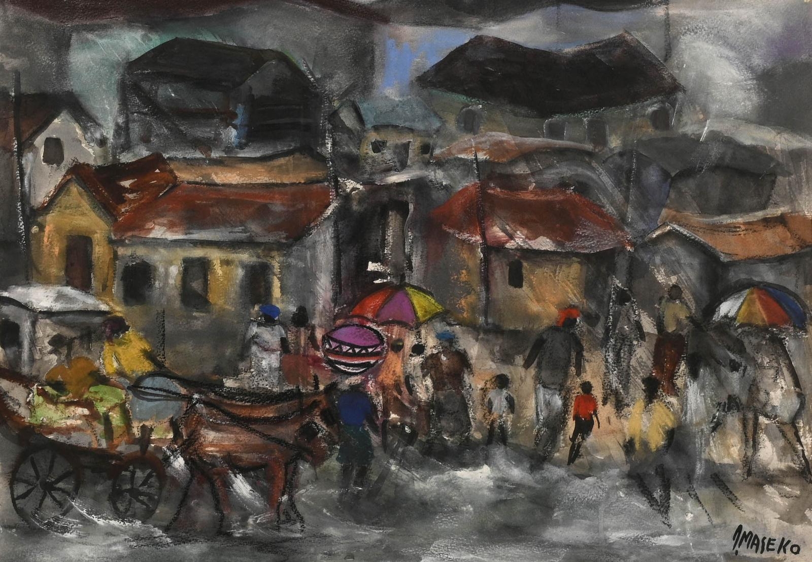 Joe Maseko | Rain in the Township | MutualArt