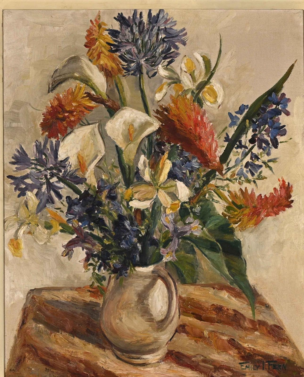 Emily I. Fern | Still Life with Arum Lilies, Agapanthus, Irises and ...