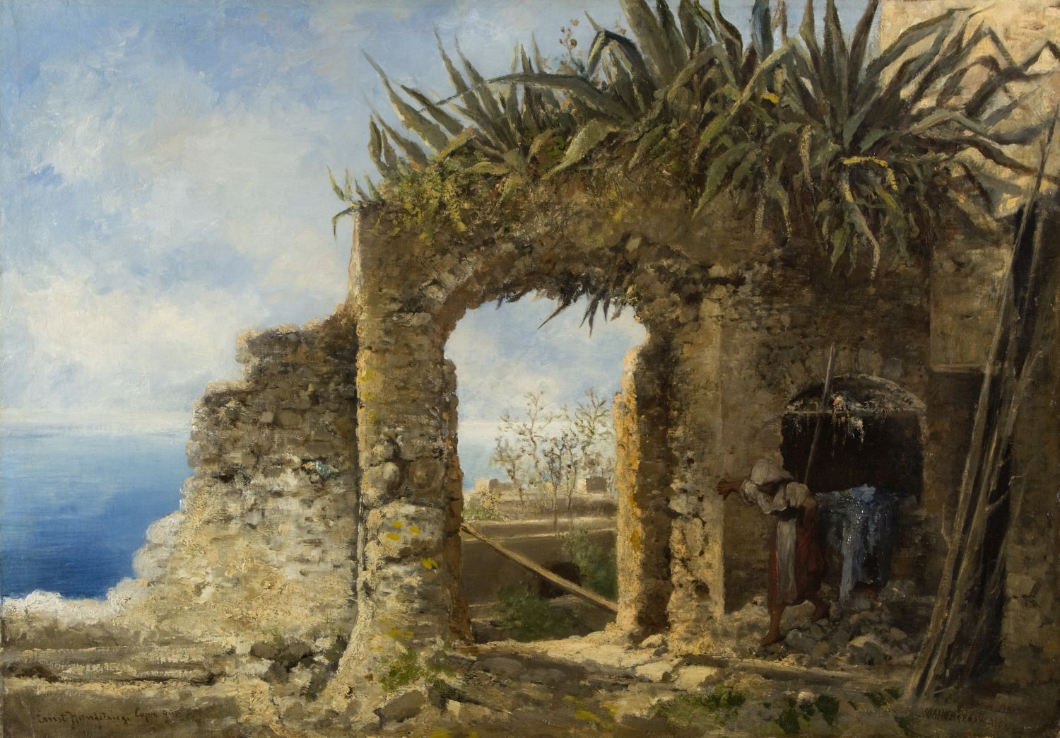 Ernst Hanfstängl | Bauernmädchen in einer Ruine auf Capri (1890 ...