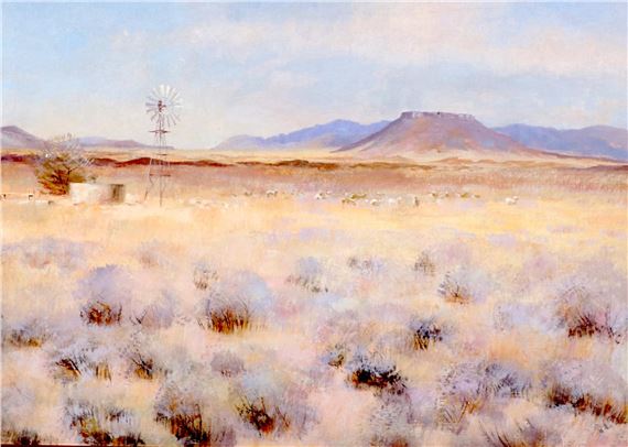Paul Wiles | KAROO SHEEP FARM WITH WINDMILL | MutualArt