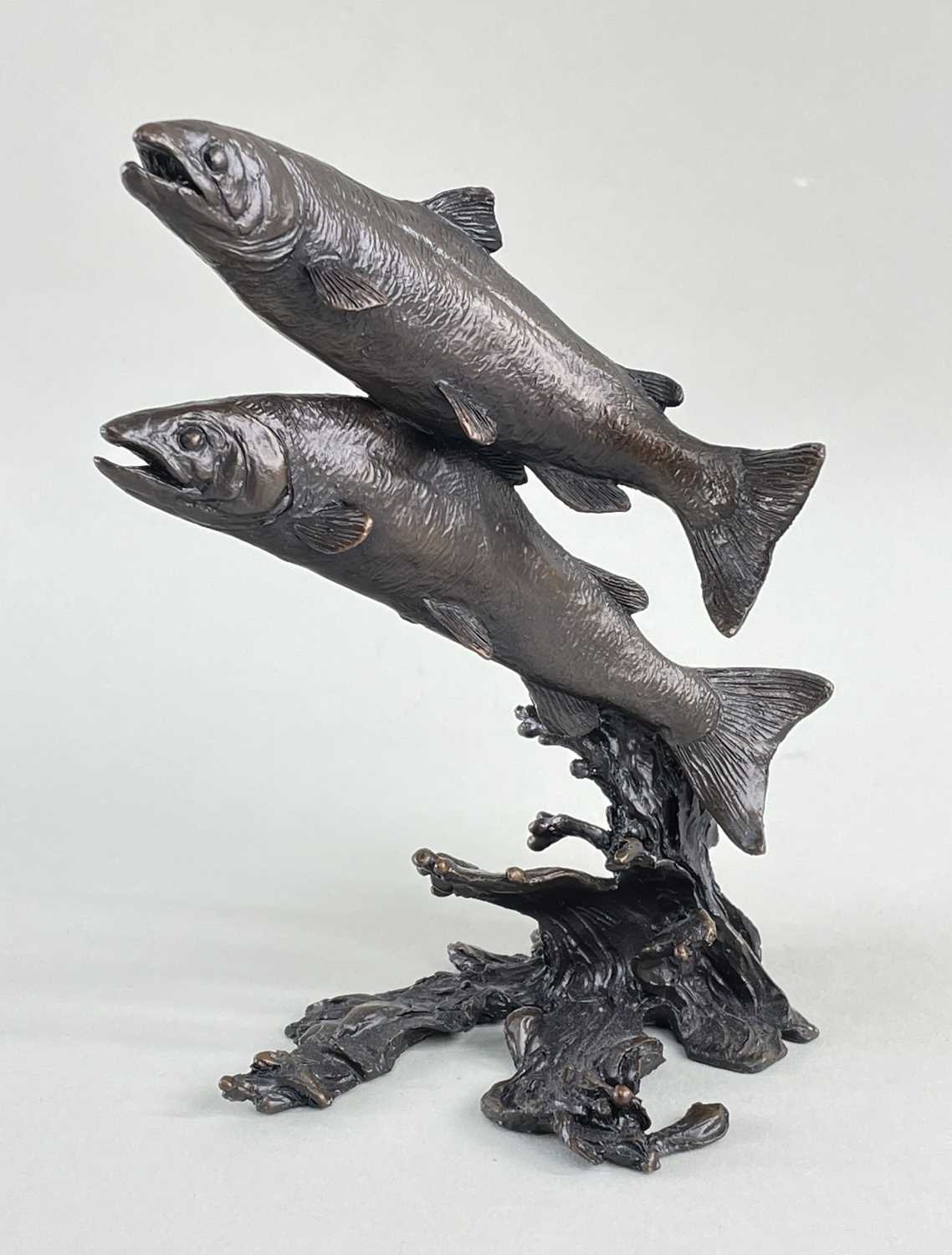 Michael Simpson | MICHAEL SIMPSON BRONZE SCULPTURE OF LEAPING SALMON ...