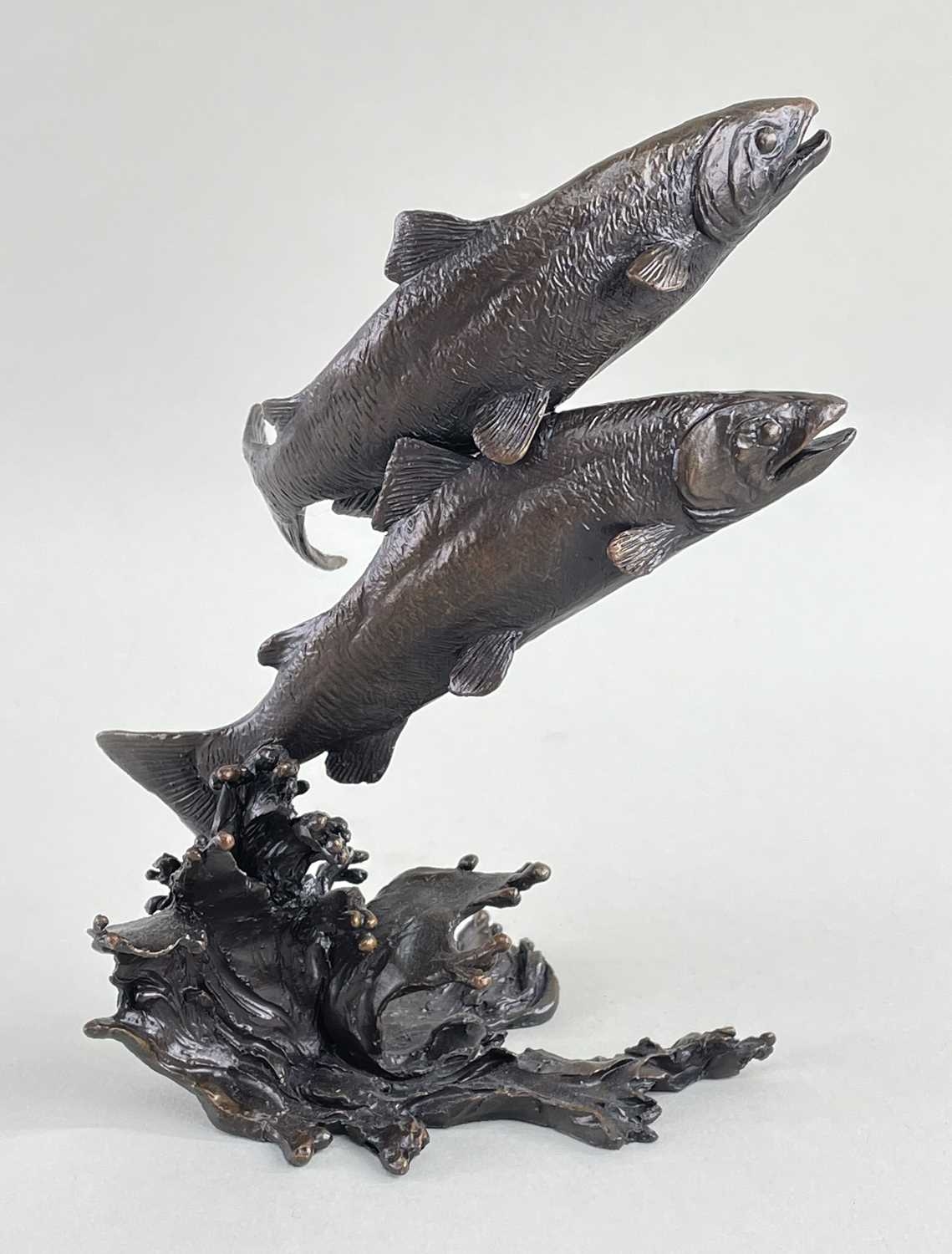 Michael Simpson | MICHAEL SIMPSON BRONZE SCULPTURE OF LEAPING SALMON ...