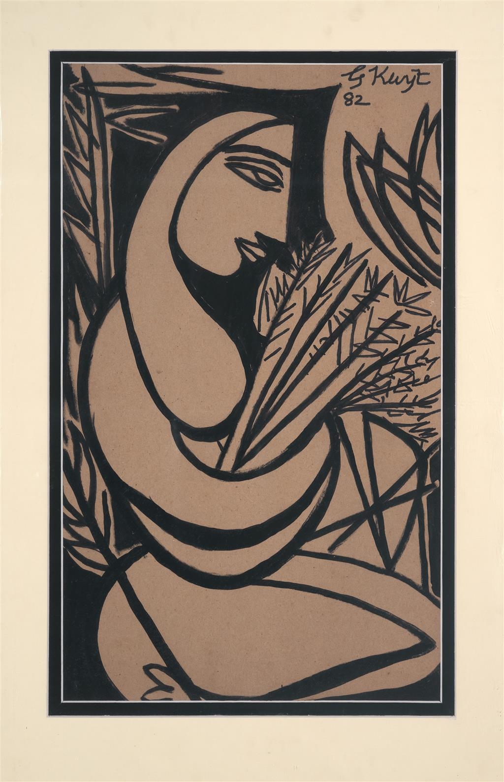 George Keyt | Seated Nude in Profile (1982) | MutualArt