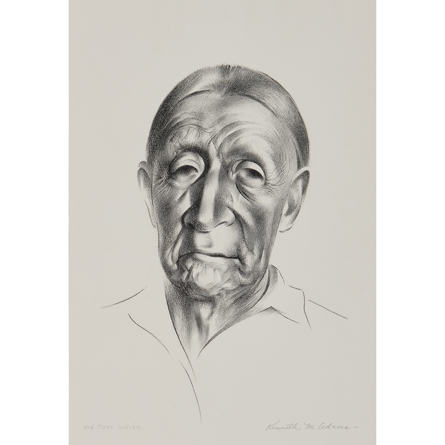 Kenneth Miller Adams | Old Taos Indian (1956) | MutualArt