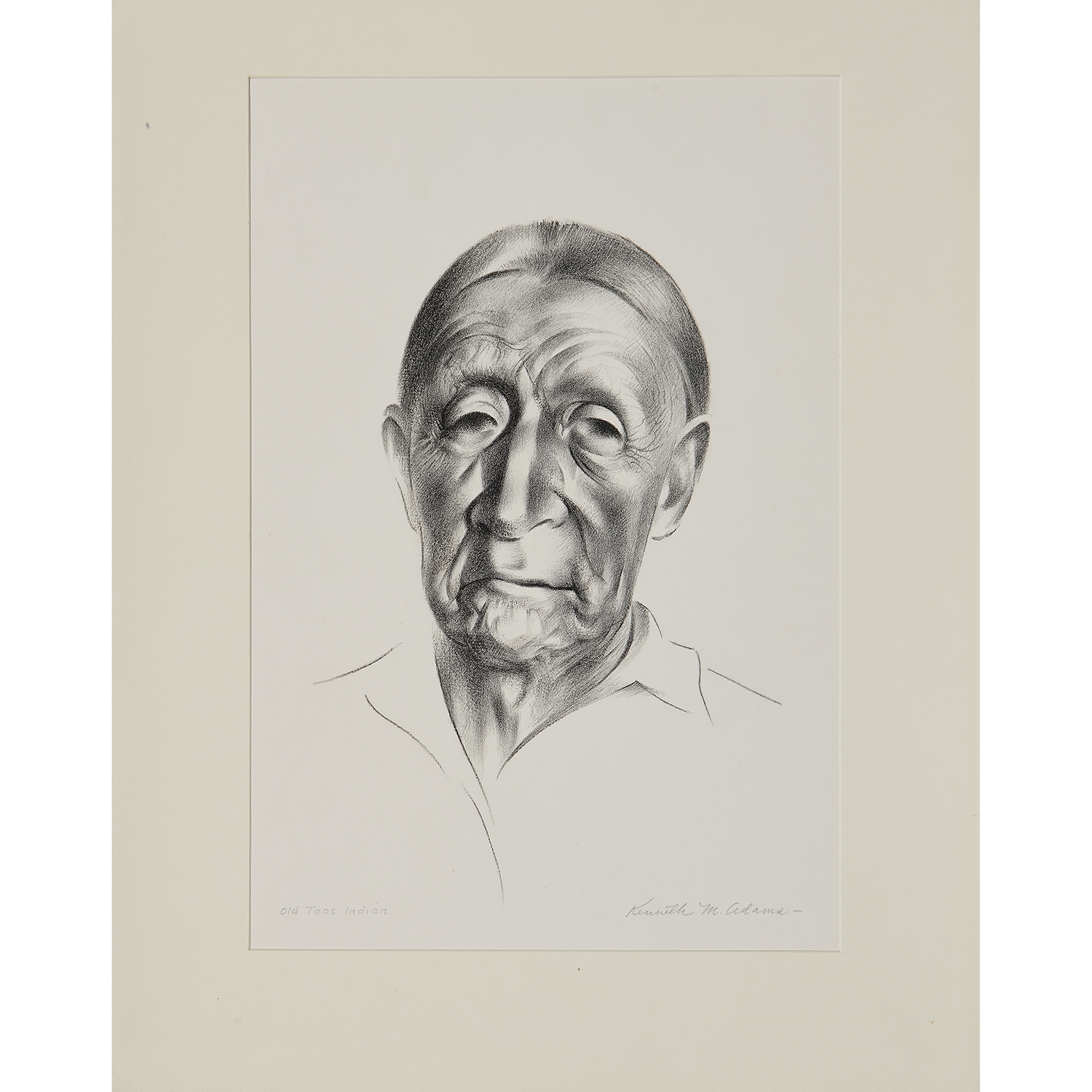 Kenneth Miller Adams | Old Taos Indian (1956) | MutualArt