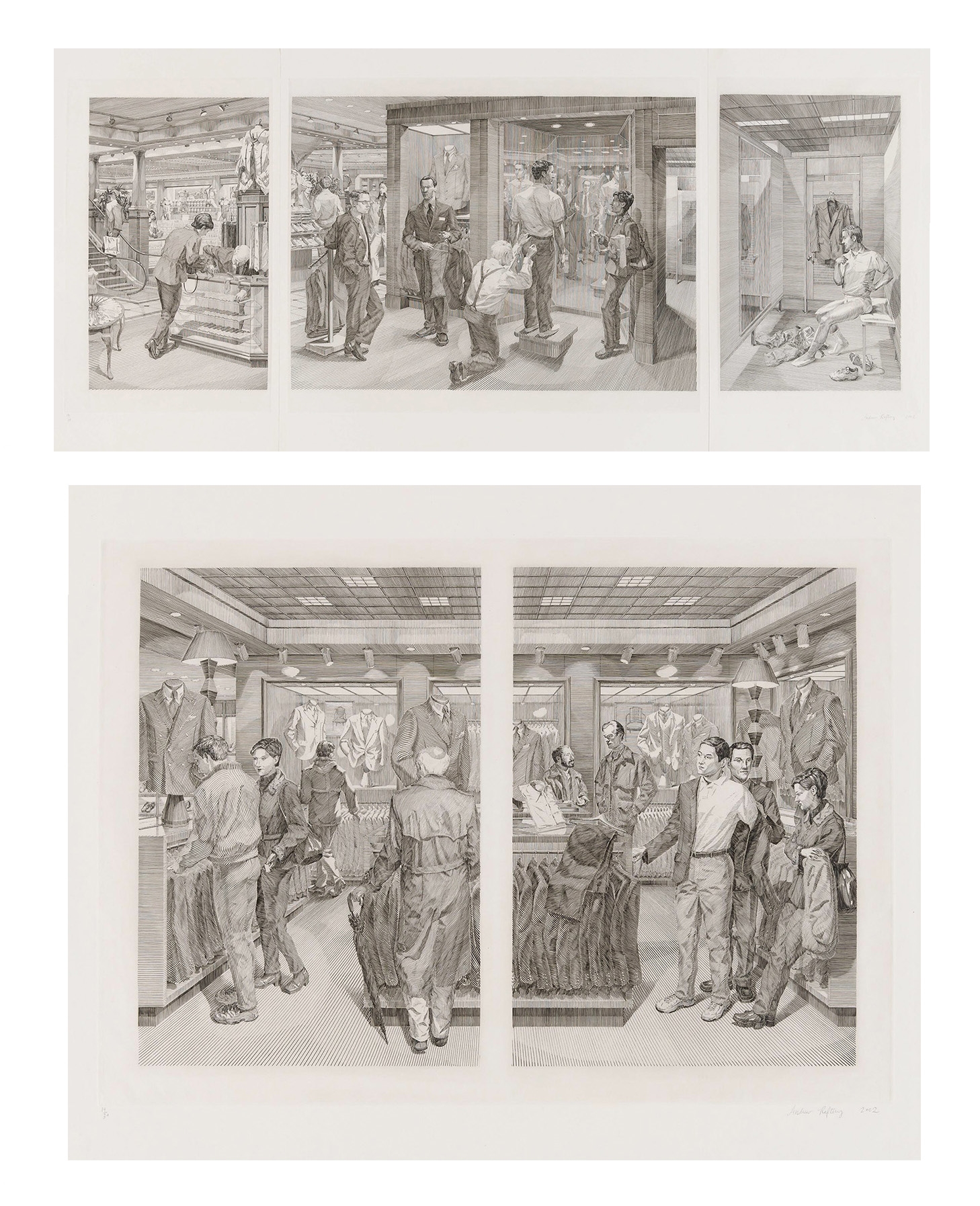 Andrew Raftery | SUIT SHOPPING: AN ENGRAVED NARRATIVE (2002) | MutualArt