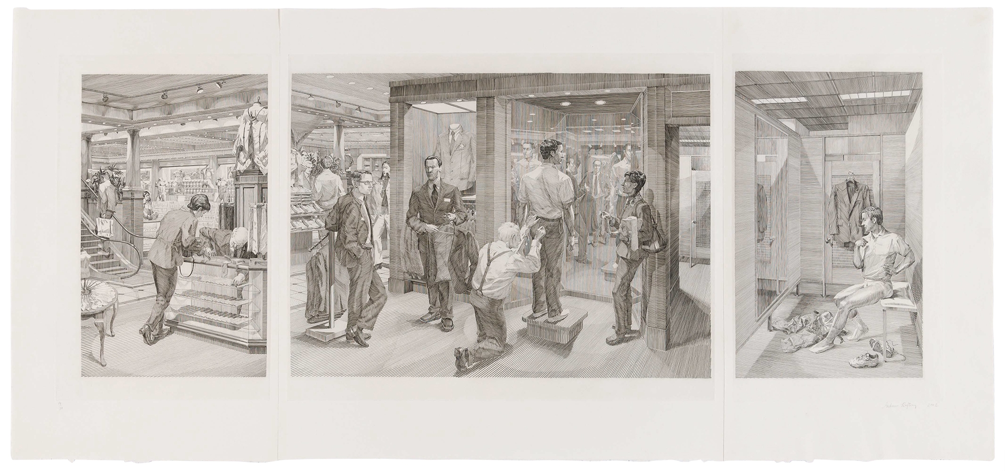 Andrew Raftery | SUIT SHOPPING: AN ENGRAVED NARRATIVE (2002) | MutualArt