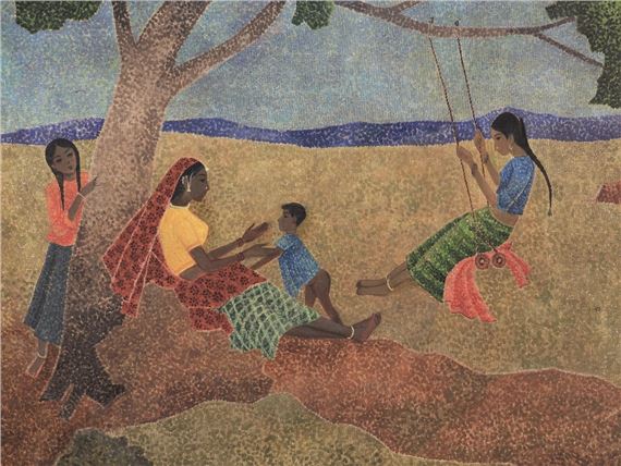 N.S. Bendre | Narayan Shridhar Bendre Outdoor Genre Painting | MutualArt