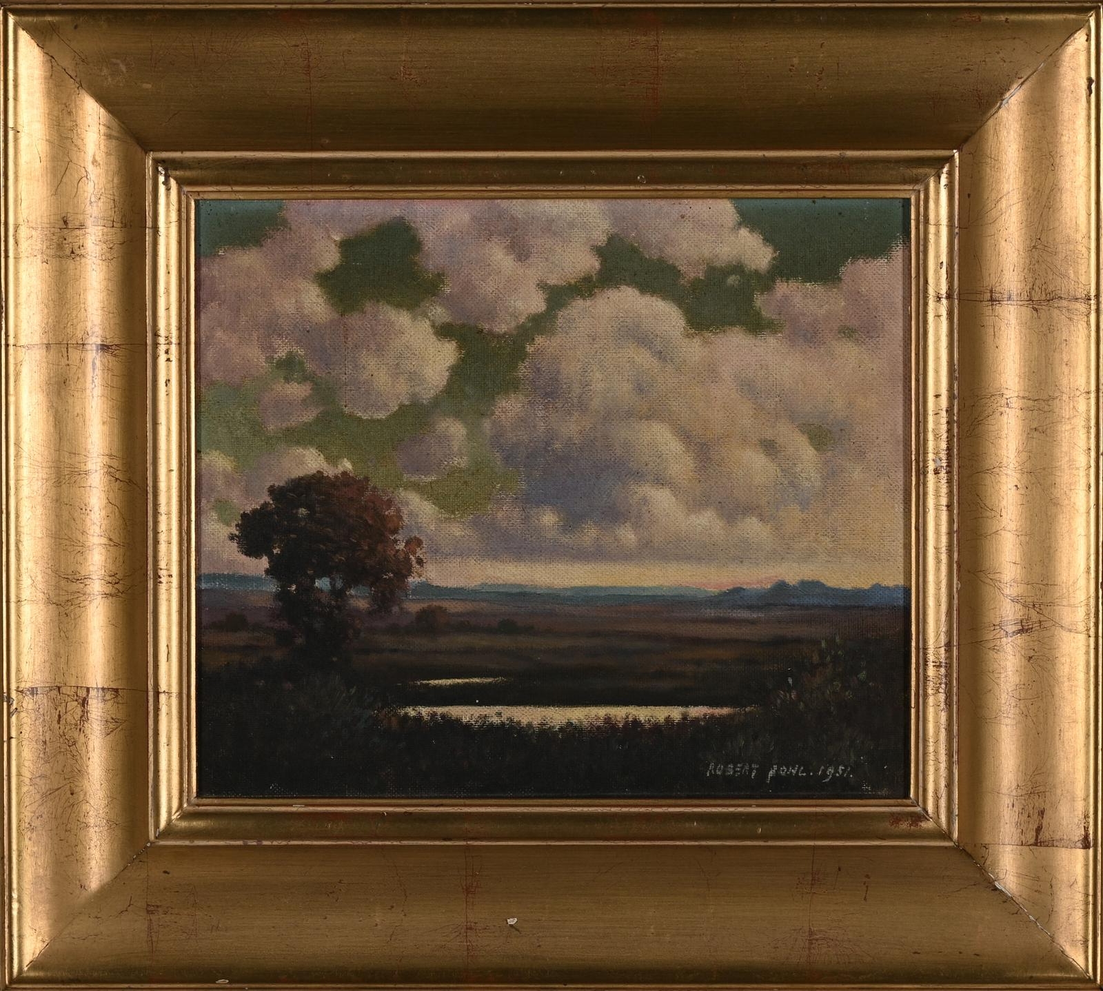 Robert Pohl | Lake and Tree Beneath Clouds (1951) | MutualArt