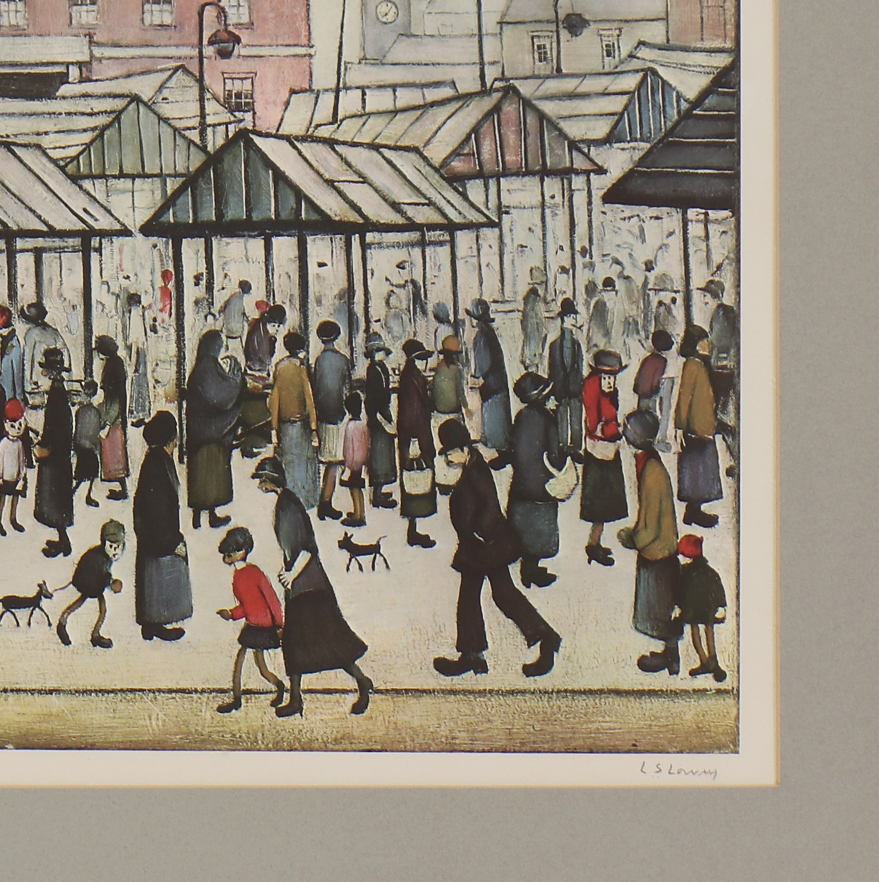 Laurence Stephen Lowry | Market Scene in a Northern Town | MutualArt
