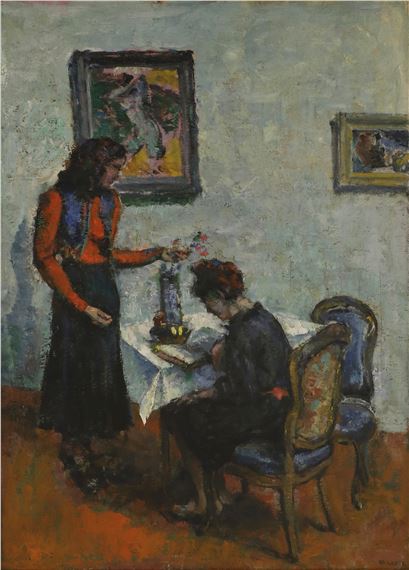 Alfred Wolmark | An interior with two women | MutualArt