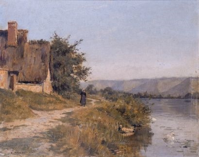 Émile Louis Foubert | Path by the water | MutualArt