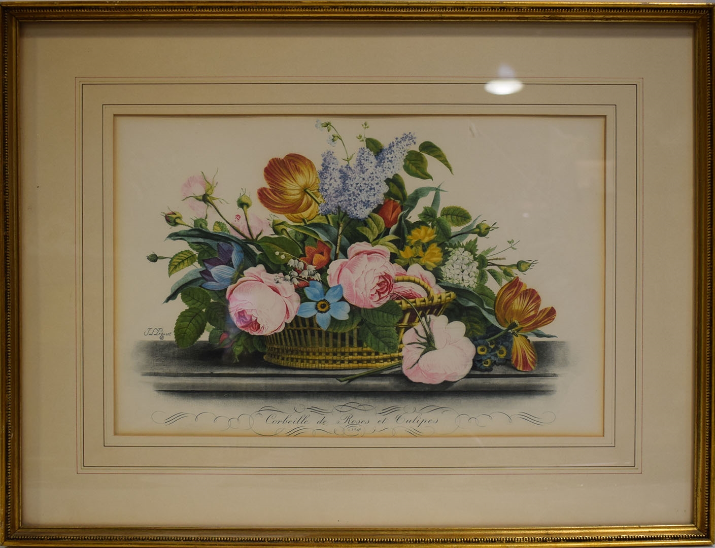 Jean-Louis Prévost | Basket of roses and tulips | MutualArt