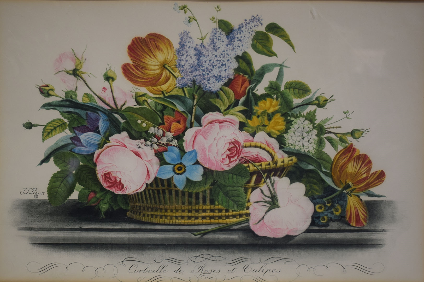 Jean-Louis Prévost | Basket of roses and tulips | MutualArt