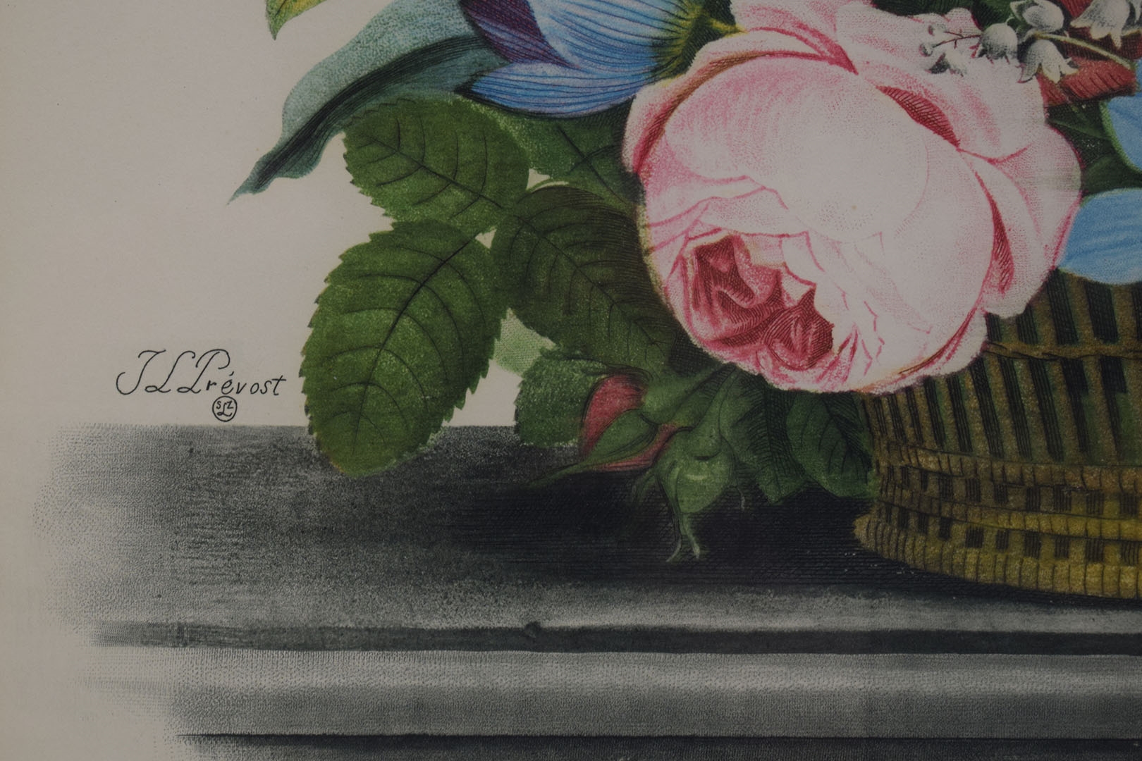 Jean-Louis Prévost | Basket of roses and tulips | MutualArt