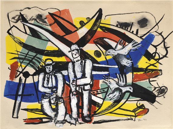 Fernand Léger | Pen drawing, dedicated to A DA, located Mills and ...