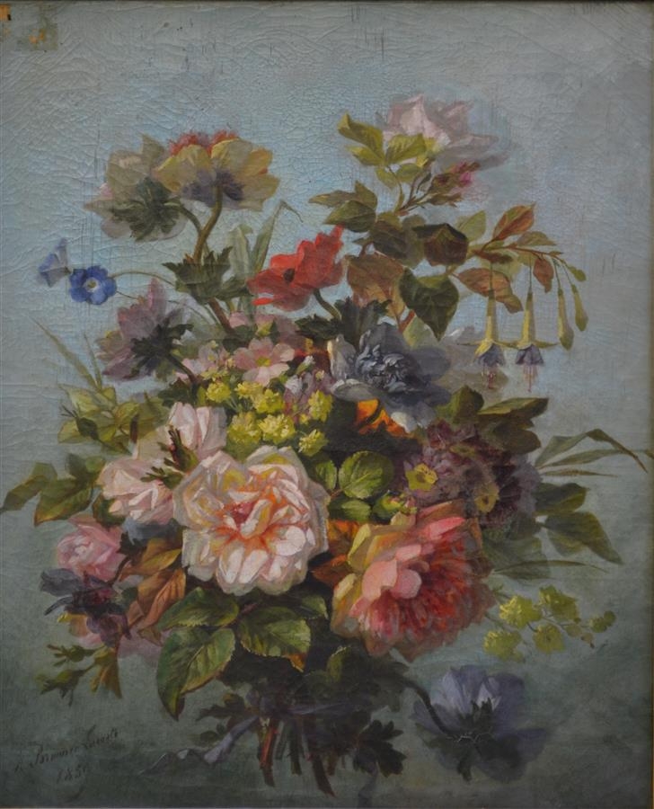 Emile-Henri Brunner-Lacoste | BOUQUET DE FLEURS PRINTANIÈRES (1851 ...