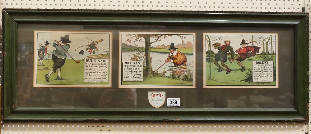 Charles Crombie | A vintage Perrier advertising cartoon strip of three ...