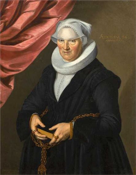Samuel Hofmann | Portrait of a noblewoman at the age of 64 (1652 ...