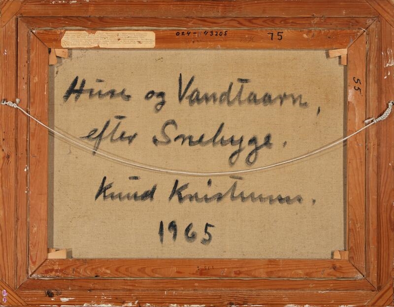 Knud Kristensen | Huse og vandtårn efter snebyge (1965) | MutualArt