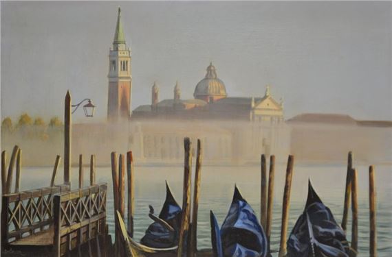 Daniel Solnon | Venise, île Saint Georges dans le brouillard | MutualArt