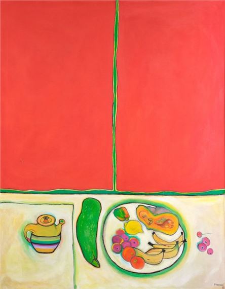David Armitage | Still Life with Fruit Bowl and Teapot (1972) | MutualArt