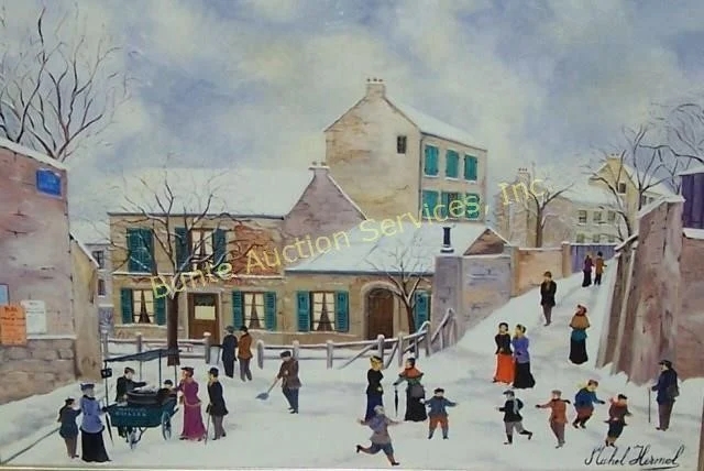Michel Hermel | Winter street scene | MutualArt