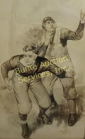 Howard Giles | Illustration of football players (1905) | MutualArt