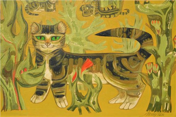 Sheila Flinn | Stylised study of cats | MutualArt
