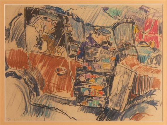 Walt Louderback | Couple and their driver | MutualArt