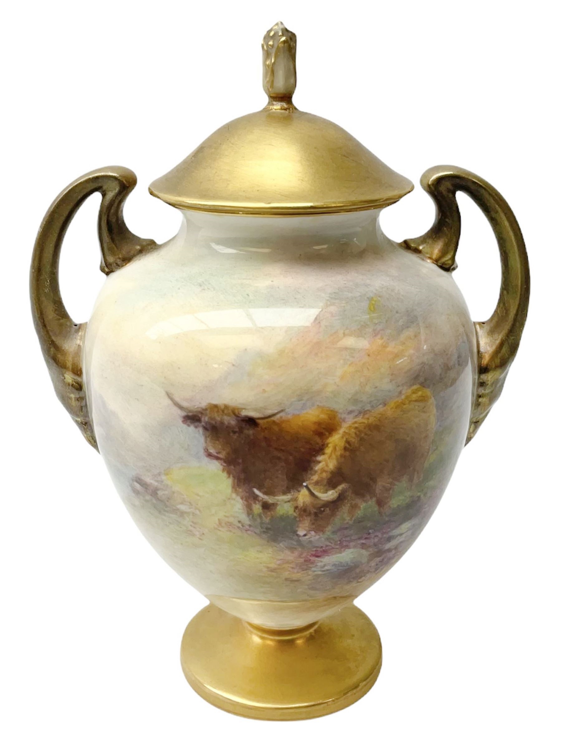 Harry Stinton | Mid 20th century Royal Worcester twin handled vase and ...