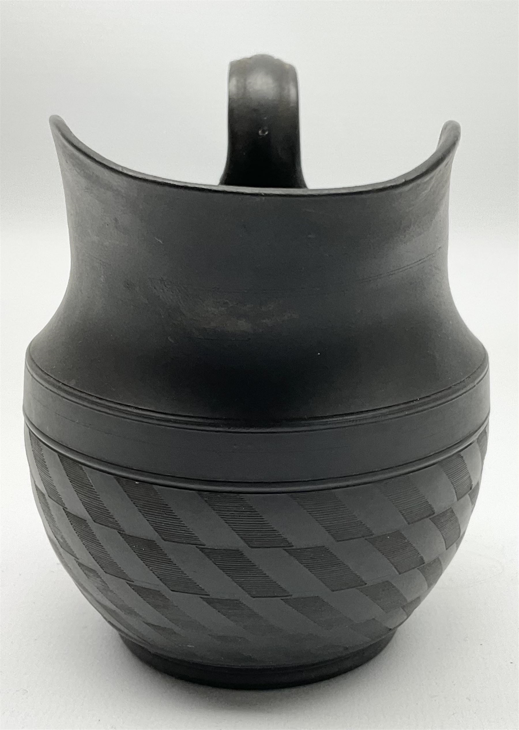King Charles III | 19th century Leeds Pottery black basalt cream jug ...
