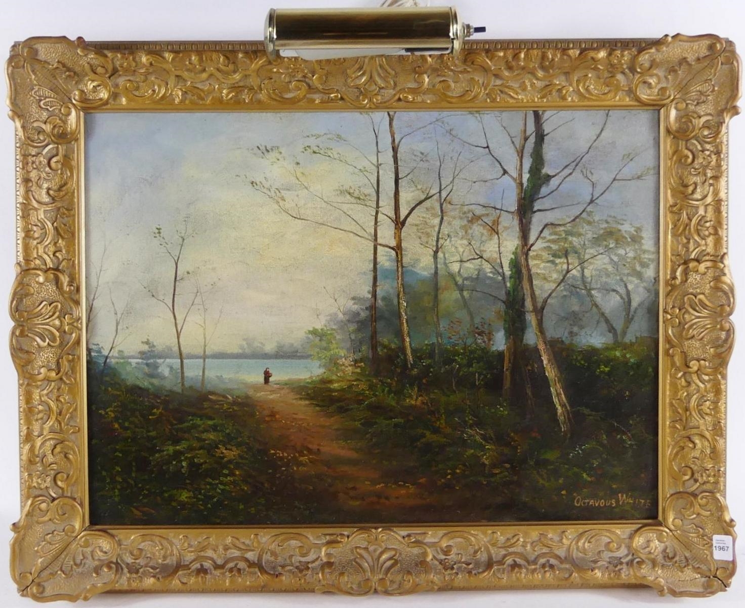 Octavius White | Untitled: Forest Landscape with Pathway to the River ...
