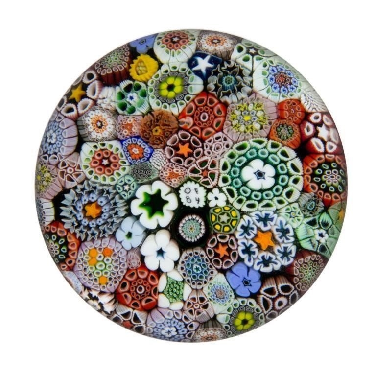 Greg Held | MILLEFIORI STUDIO ART GLASS PAPERWEIGHT (1984) | MutualArt