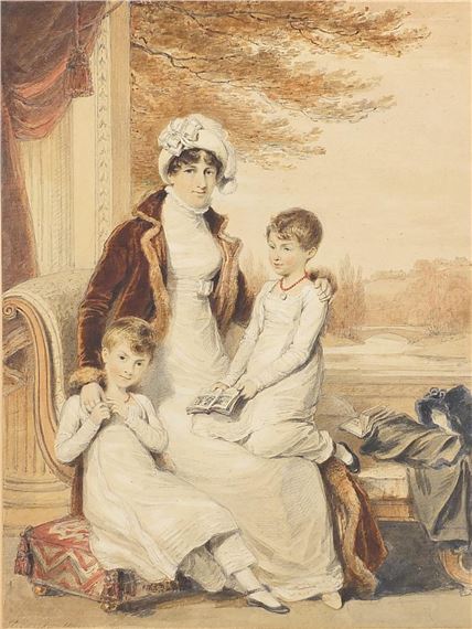 Henry Edridge | Portrait of Lady Maria Stanley with her twin sons ...